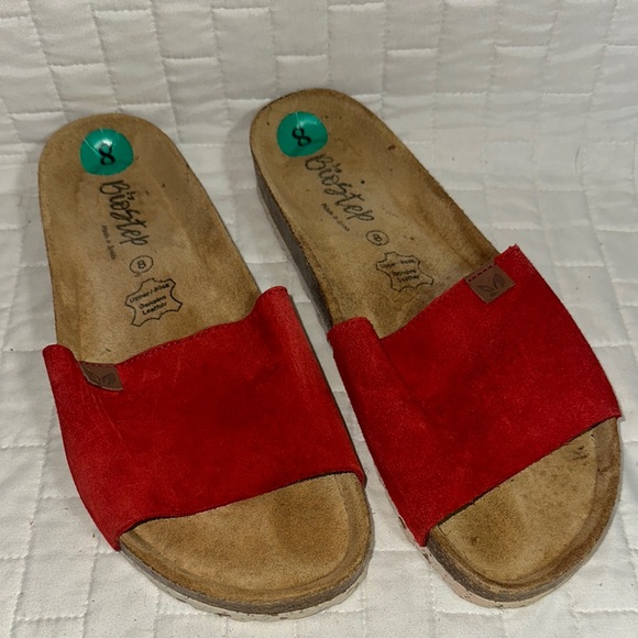 Biostep | Shoes | Biostep Red Sandals Comfortable Cork Footbed Womens 8 ...